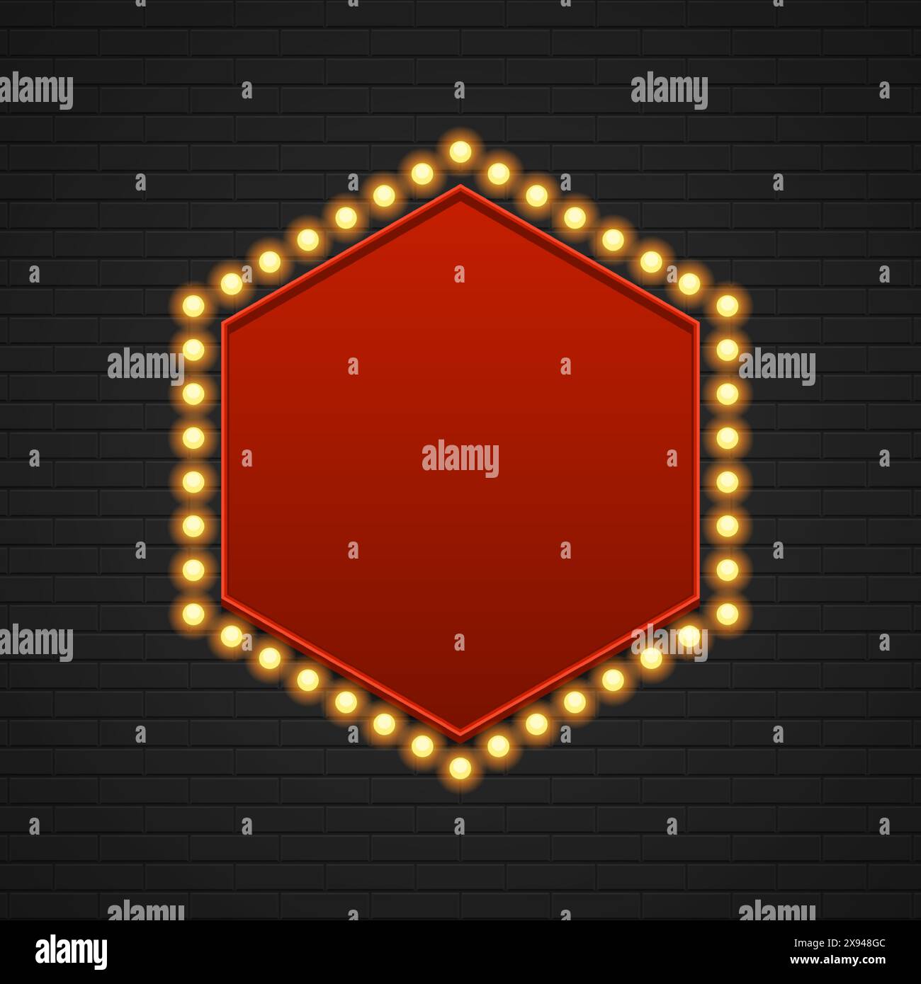 Retro Showtime Sign Design Cinema Signage Light Bulbs Billboard Frame ...