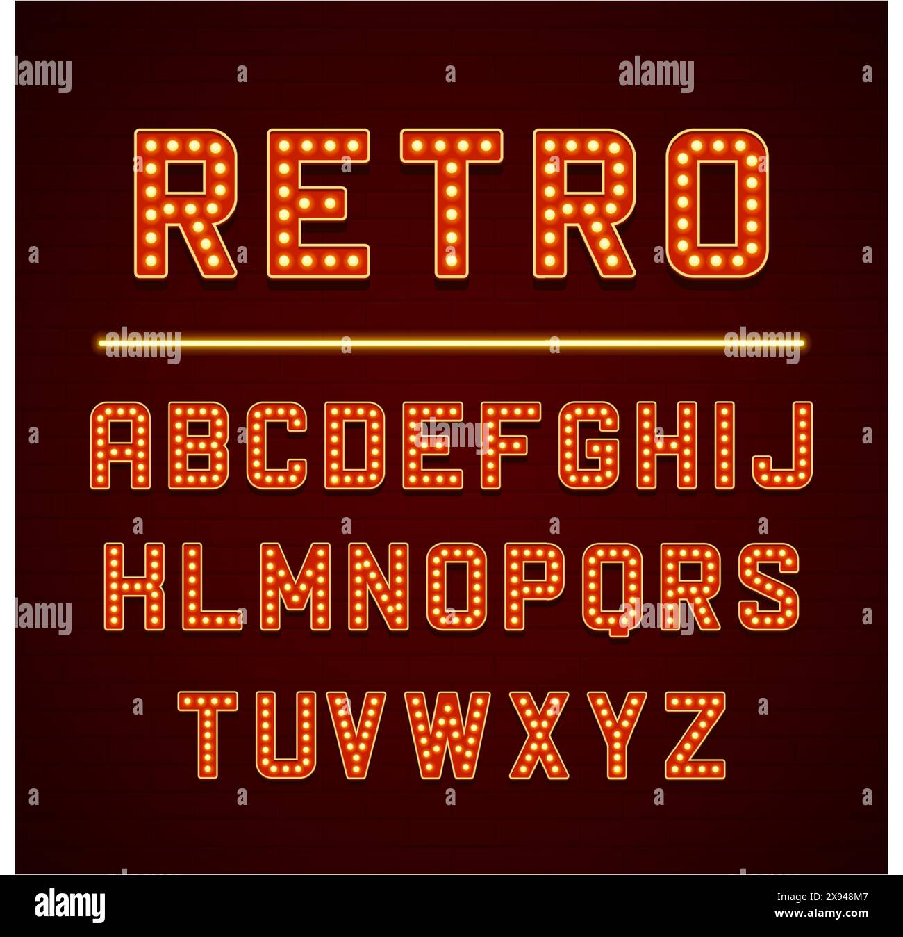 Lightbulb alphabet numbers vintage font hi-res stock photography and ...