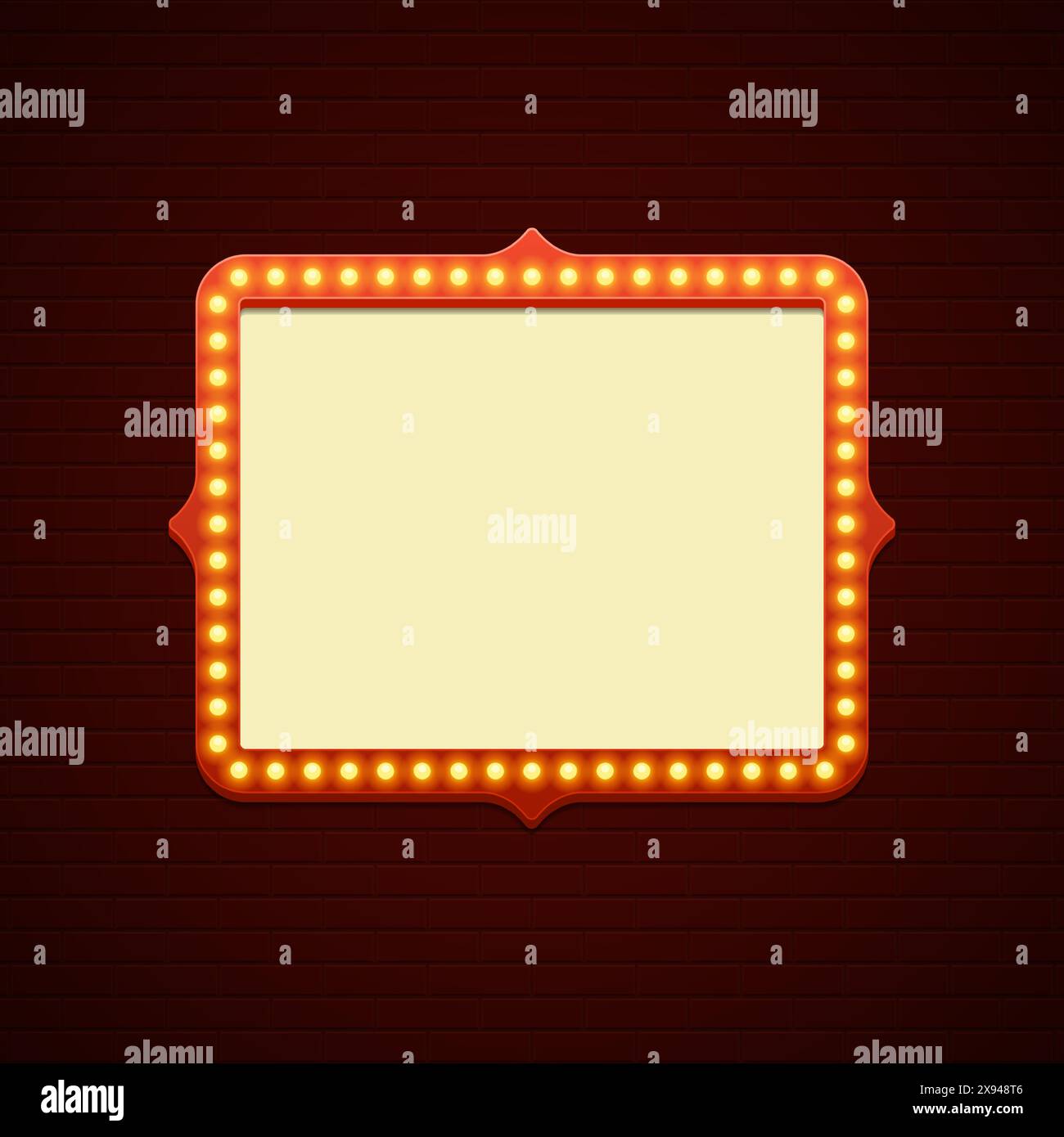 Retro Showtime Sign Design. Cinema Signage Light Bulbs Frame and Neon ...