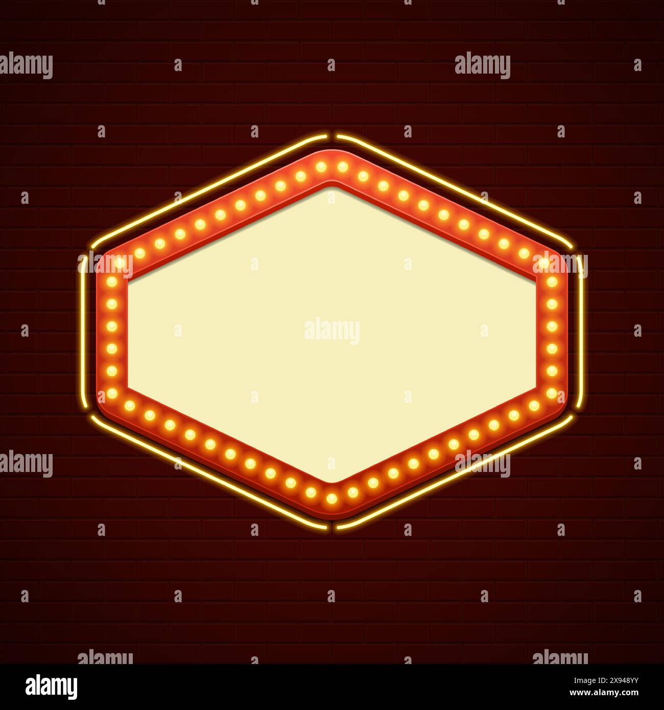 Retro Showtime Sign Design. Cinema Signage Light Bulbs Frame and Neon ...