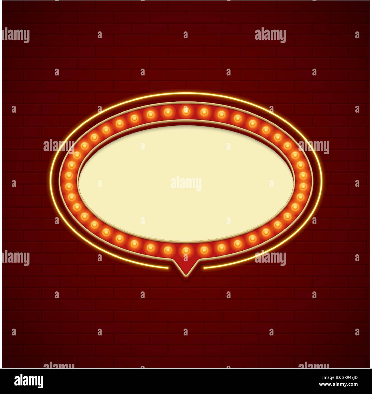 Retro Showtime Sign Design. Cinema Signage Light Bulbs Billboard Frame ...