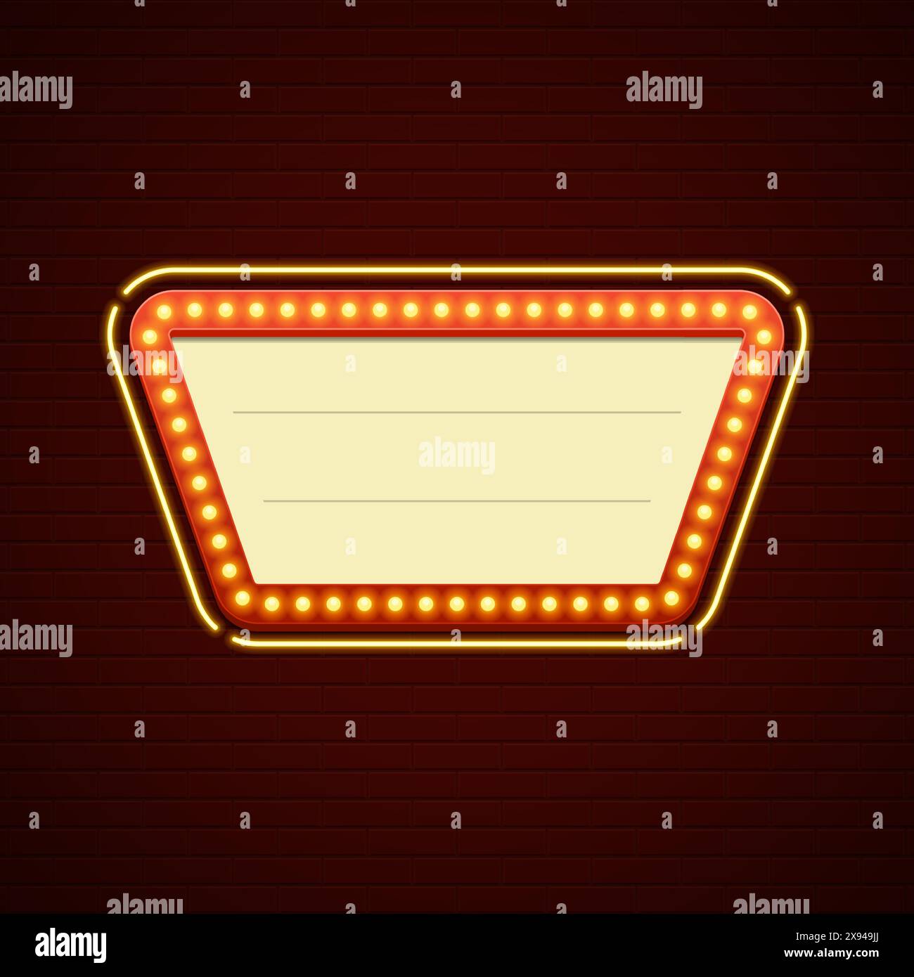 Retro Showtime Sign Design Cinema Signage Light Bulbs Billboard Frame ...
