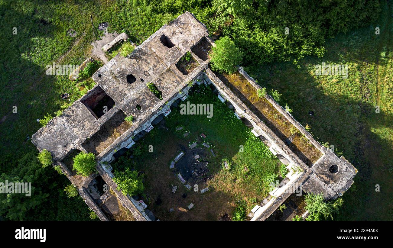 Aerial view abandoned mausoleum ruins hi-res stock photography and ...