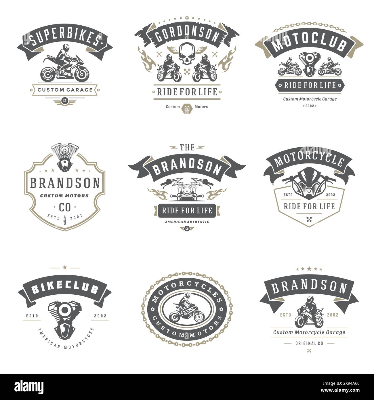 Logos biker Stock Vector Images - Alamy