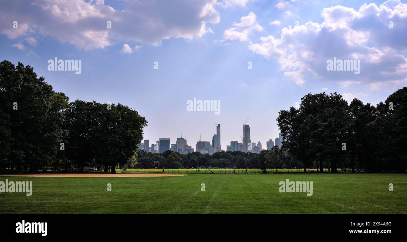 Panoramic View of Central Park Great Lawn on a Summer Day - Manhattan ...