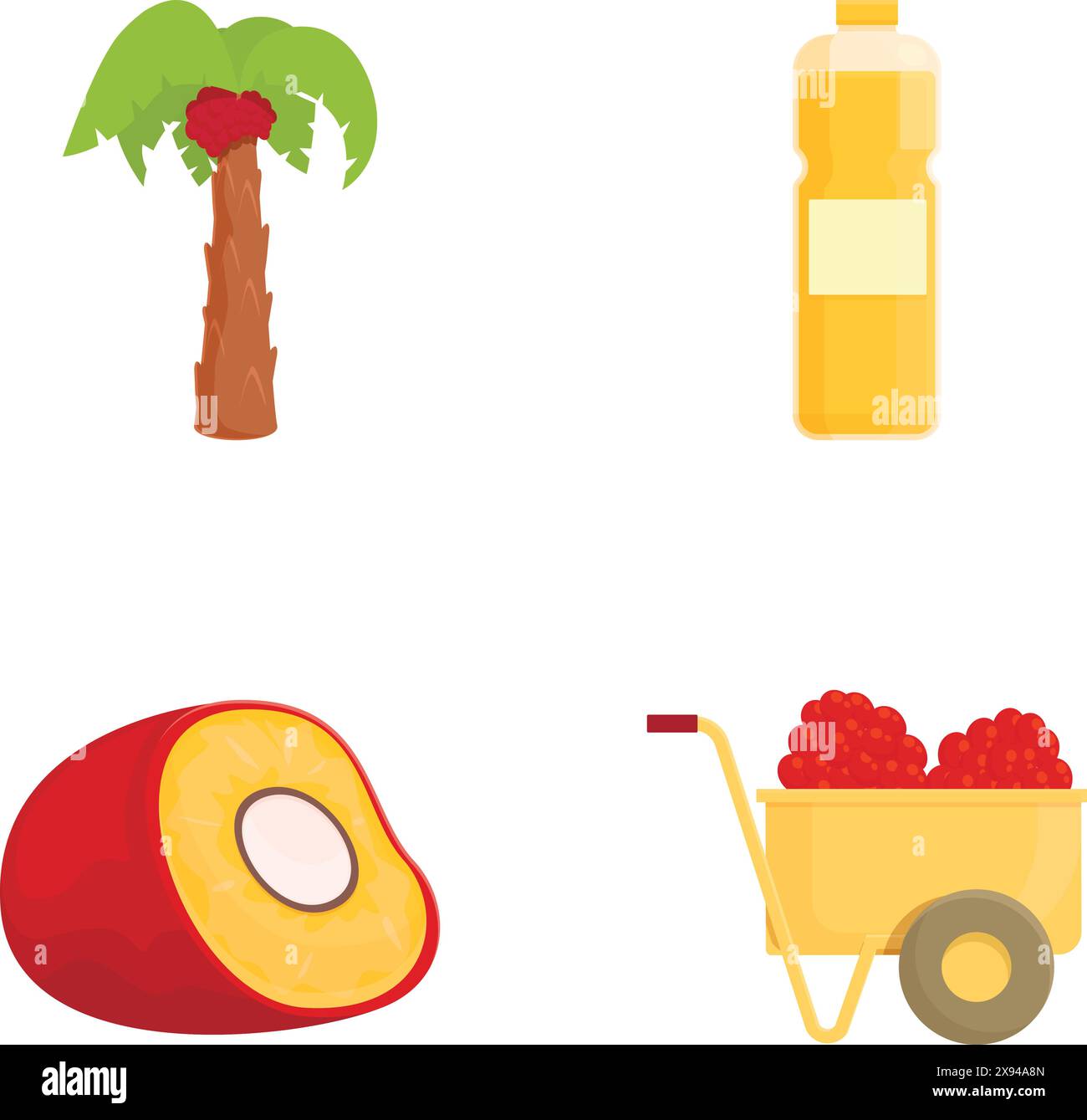 Collection of colorful vector graphics featuring tropical palm tree ...