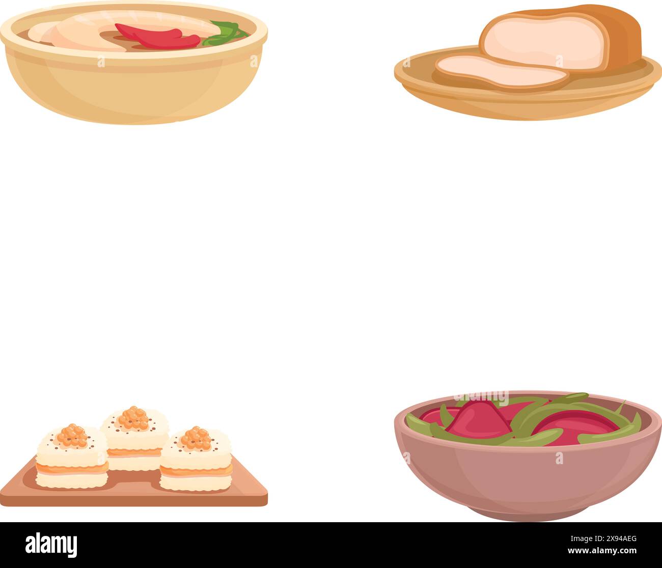 Diverse collection of vector illustrations of assorted international ...