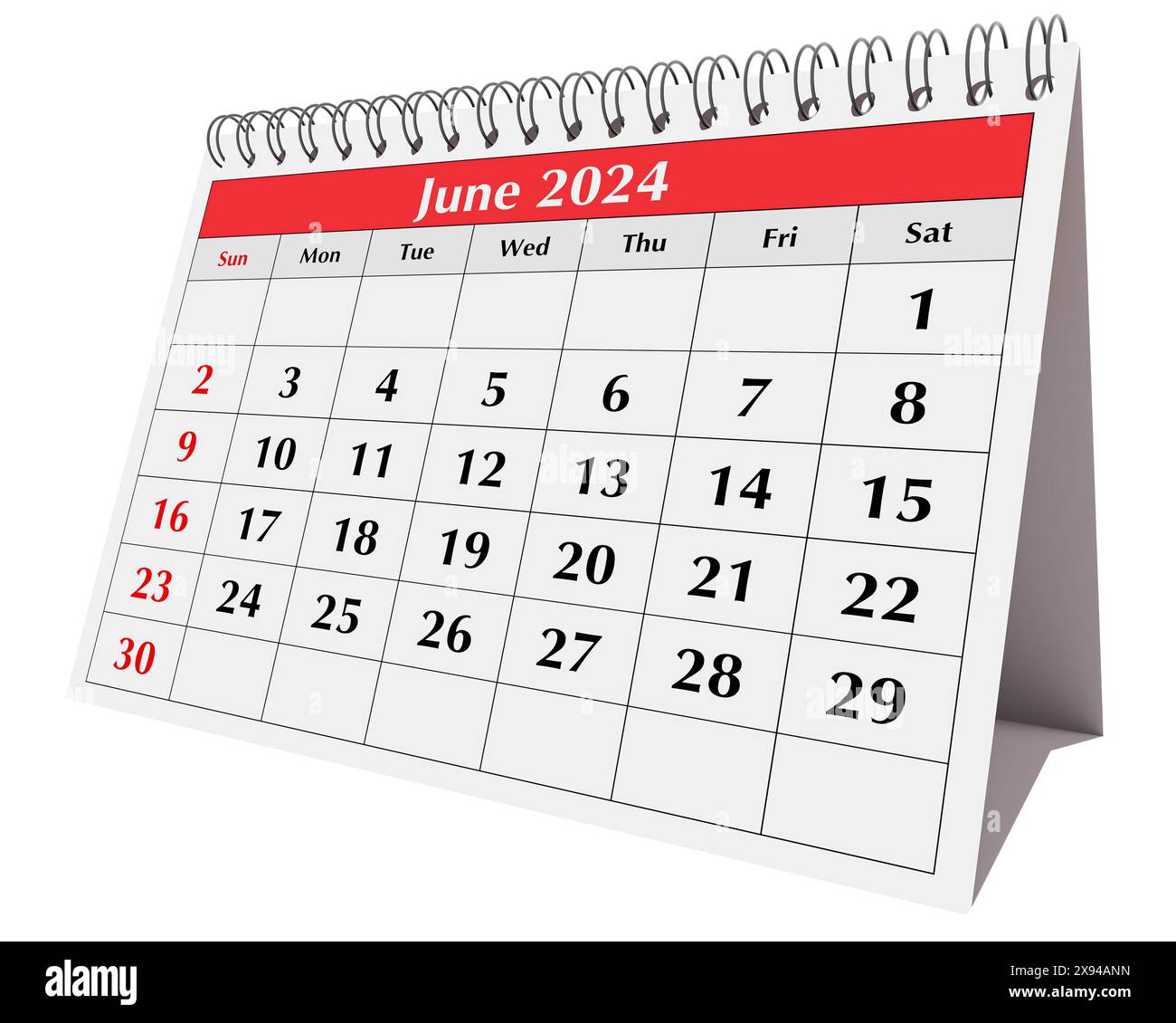 June 2024 calendar. Page of the annual business desk month calendar ...