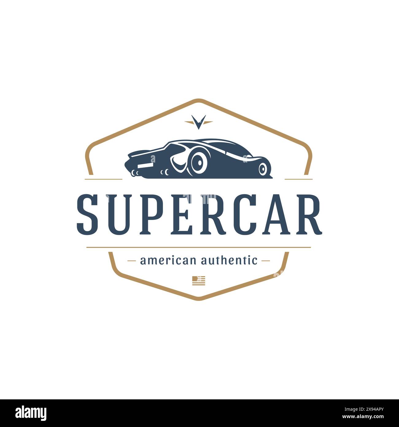 Sport car car logo template vector design element vintage style for ...