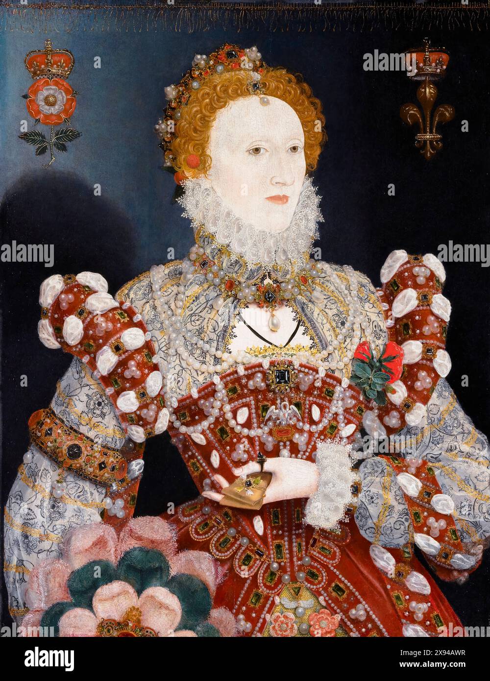 Queen Elizabeth I (1533-1603), The Pelican portrait, painting in oil on ...