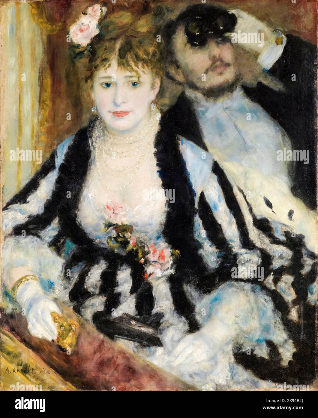 Pierre Auguste Renoir, La Loge (Theatre box), painting in oil on canvas ...