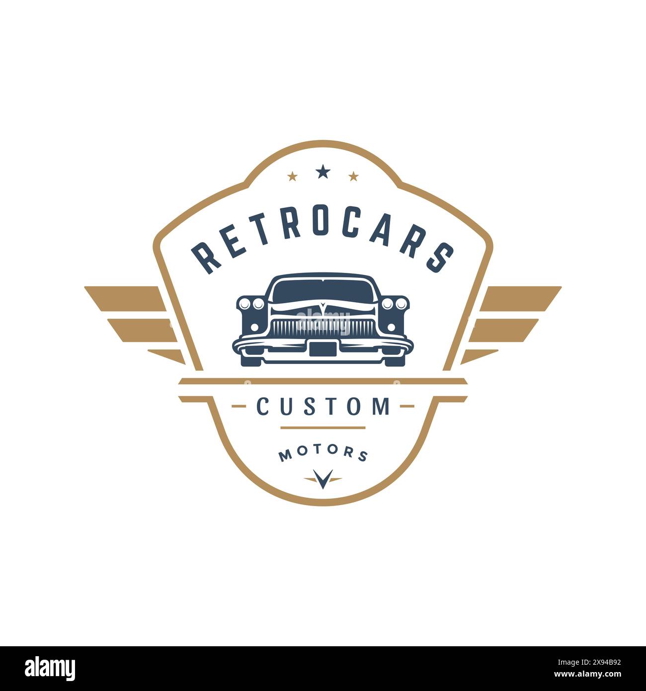 Hot rod car logo template vector design element vintage style for label ...