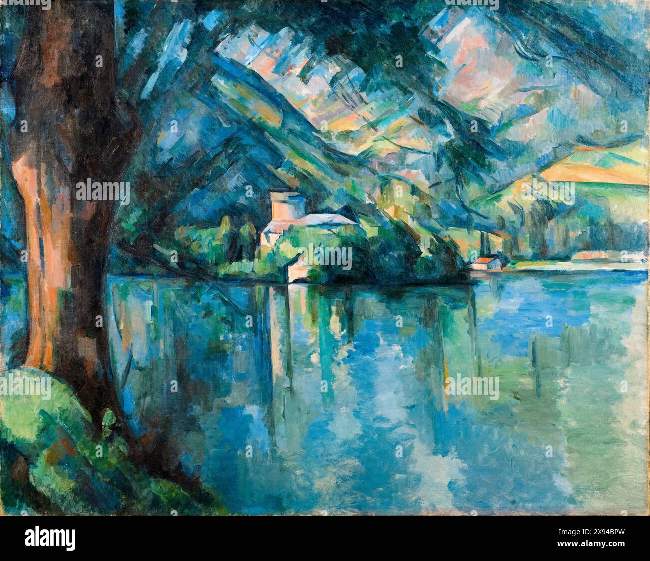 Paul Cezanne, Lac d’Annecy (Lake Annecy), landscape painting in oil on ...