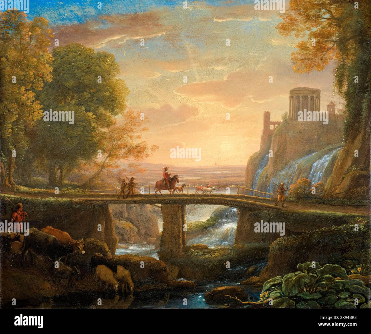 Claude Lorrain, Landscape with an imaginary view of Tivoli, painting in ...