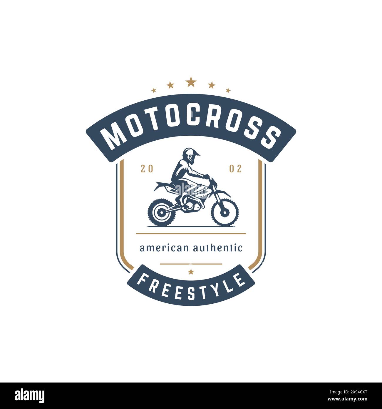 Motocross logo template vector design element vintage style for label ...