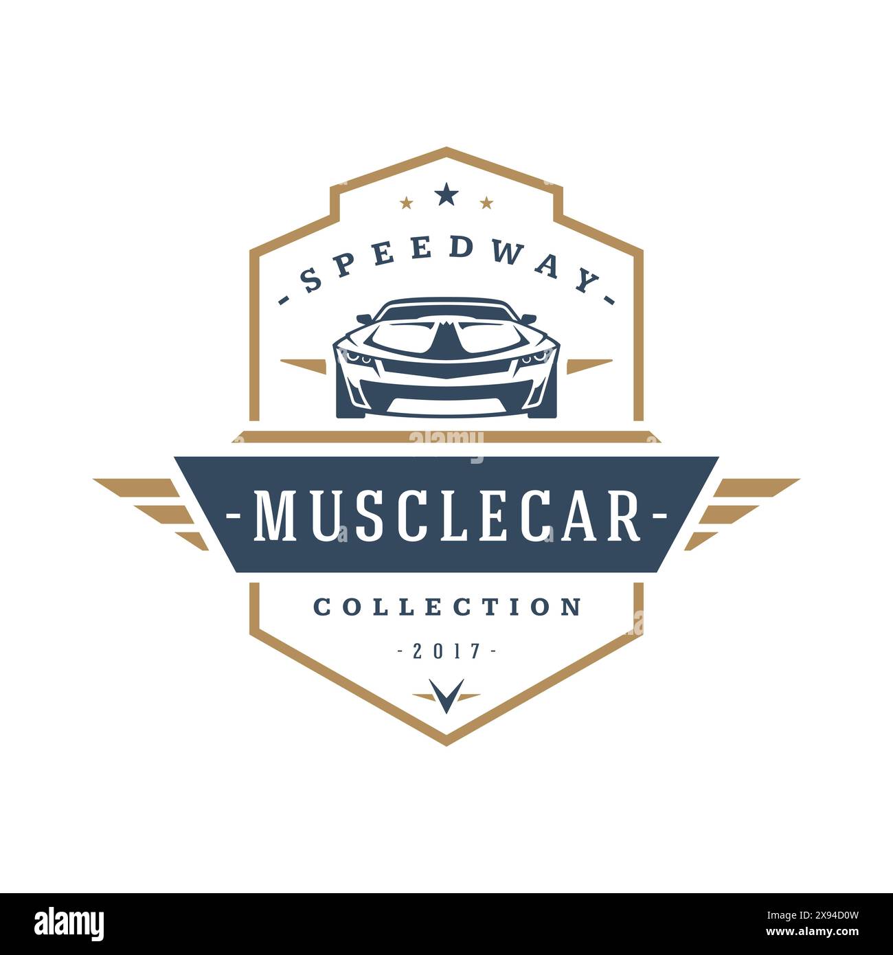 Muscle car logo template vector design element vintage style for label ...