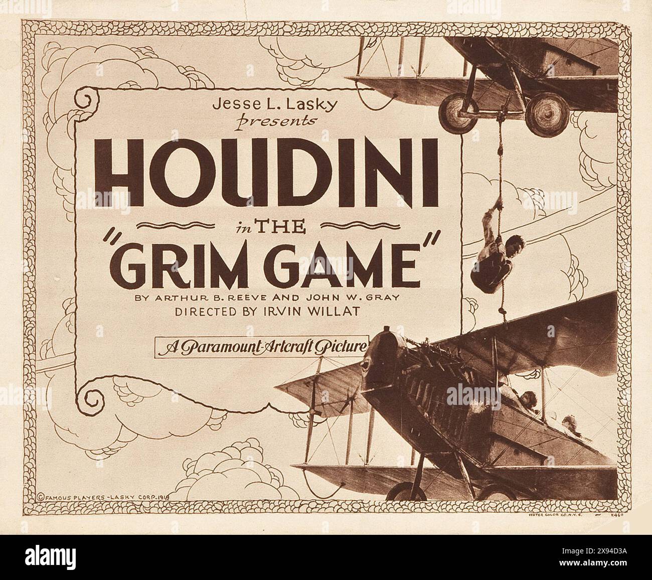 The Grim Game (Paramount, 1919). Title Lobby Card Stock Photo - Alamy