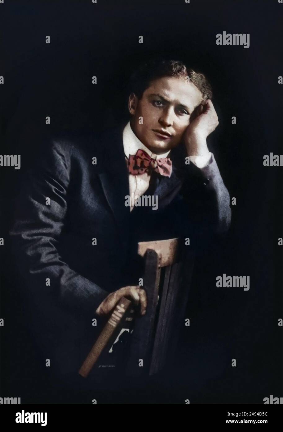 Portrait of Harry Houdini with his book ”The Unmasking of Robert-Houdin ...