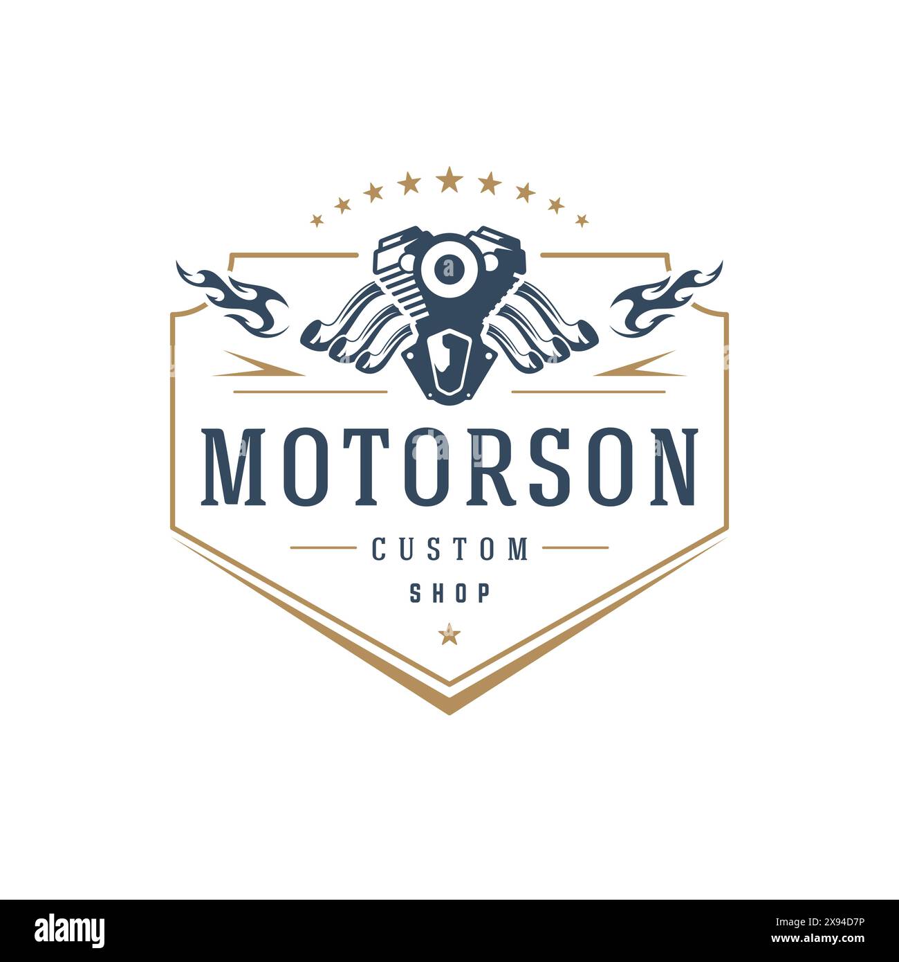 Moto club logo template vector design element vintage style for label ...