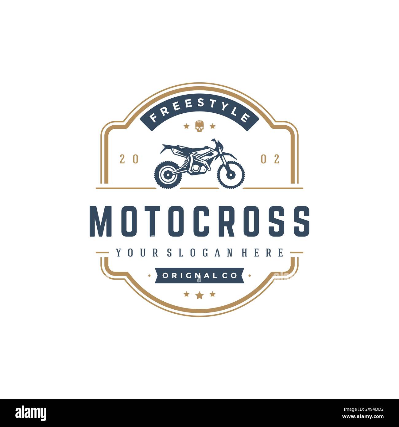 Motocross logo template vector design element vintage style for label ...