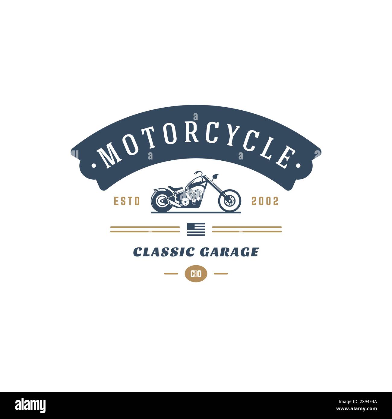 Motorcycle club logo template vector design element vintage style for ...