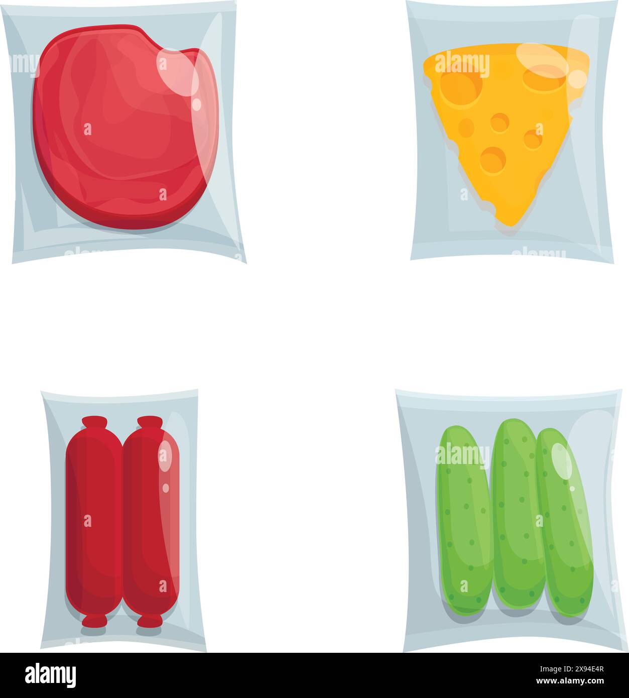 Vacuumsealed food illustrations for packaging and preservation of steak ...