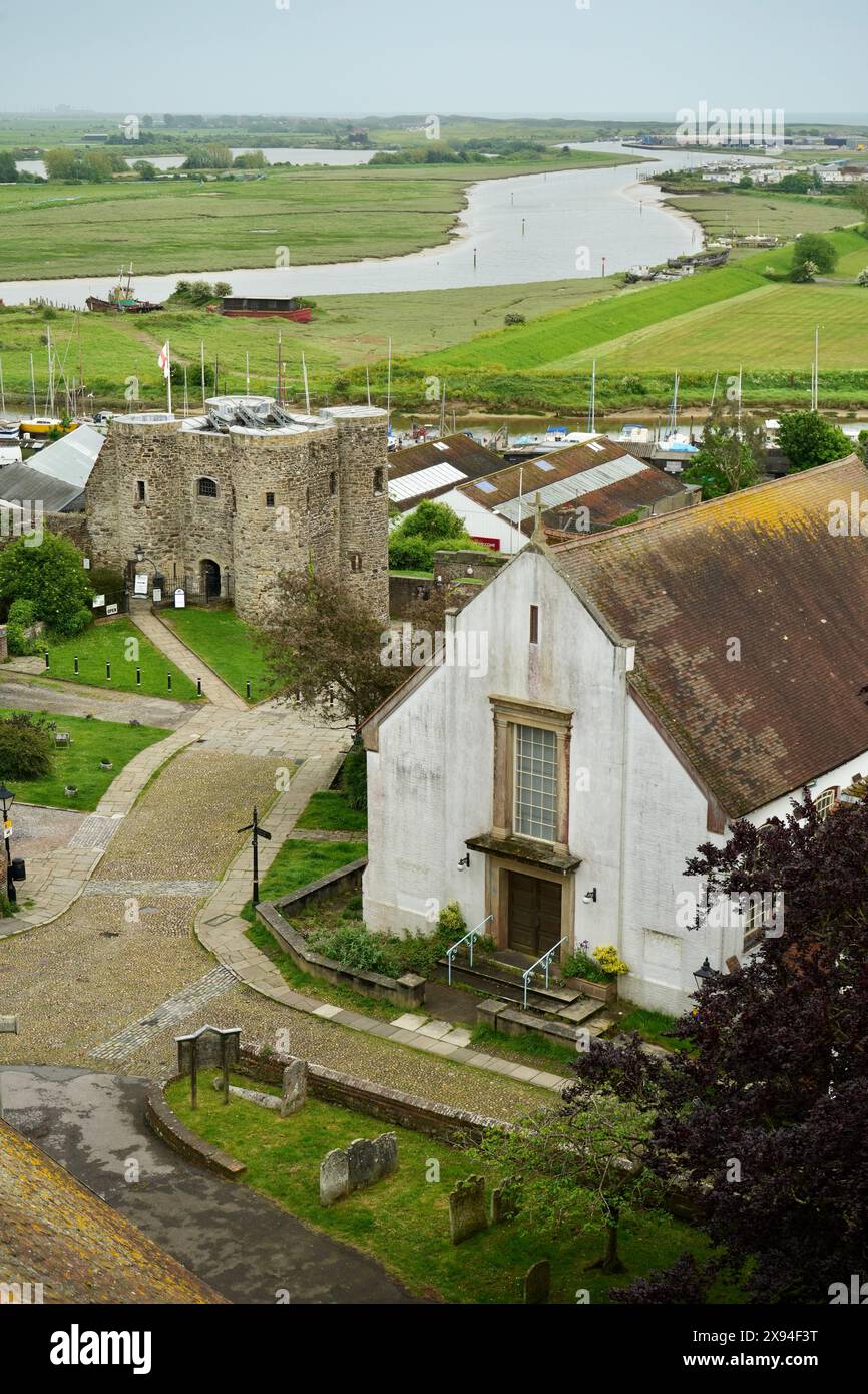 View of Rye Castle Museum - Ypres Tower and River Rother behind Stock ...