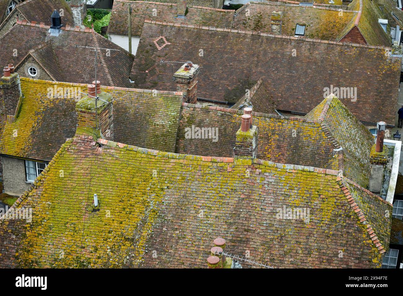 Detailed view of ancient roof tiles on historical buildings Stock Photo ...