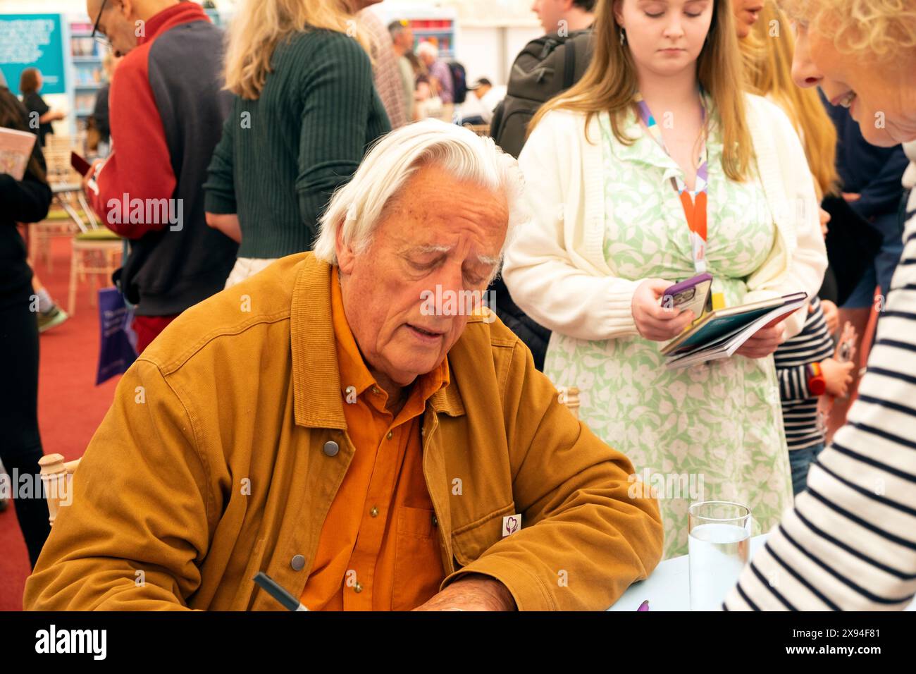 British human rights barrister author Michael Mansfield KC signing ...