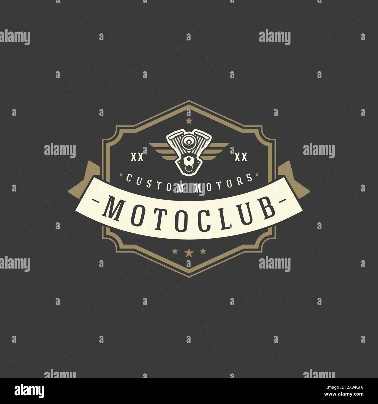 Moto club logo template vector design element vintage style for label ...