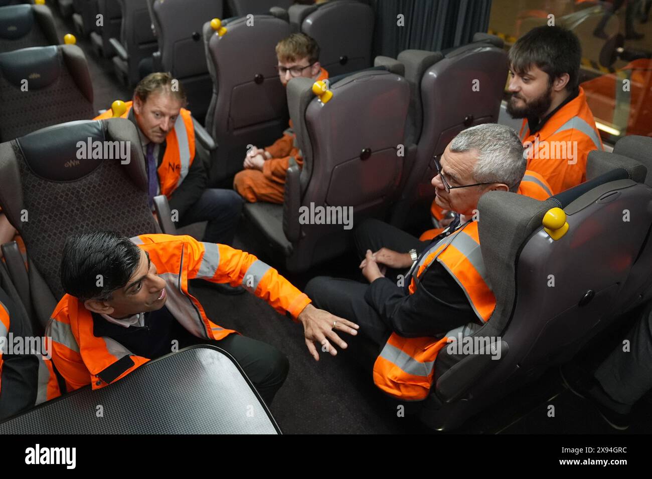 Prime Minister Rishi Sunak during his visit to the GWR railway traction ...