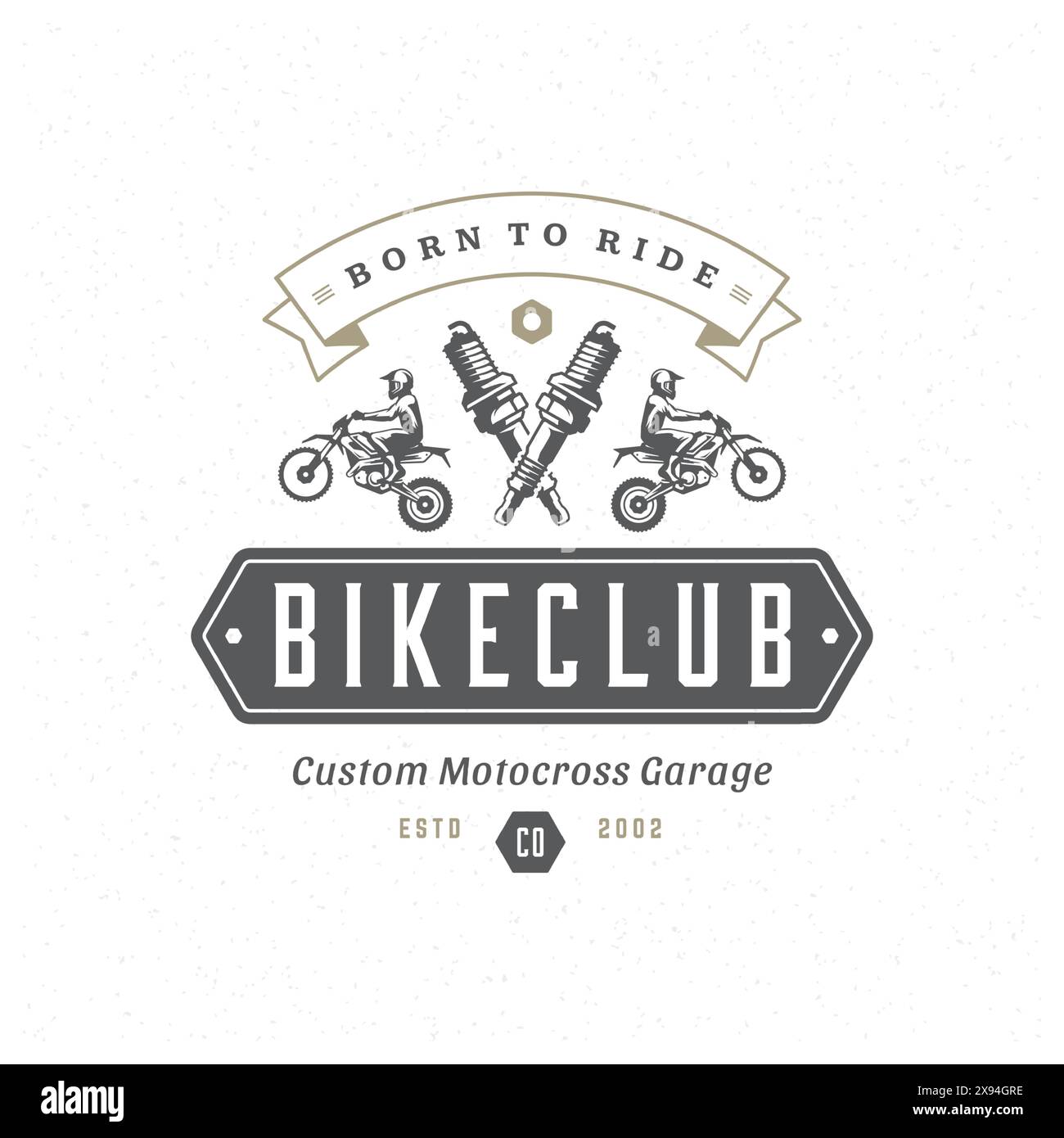 Motocross logo template vector design element vintage style for label ...
