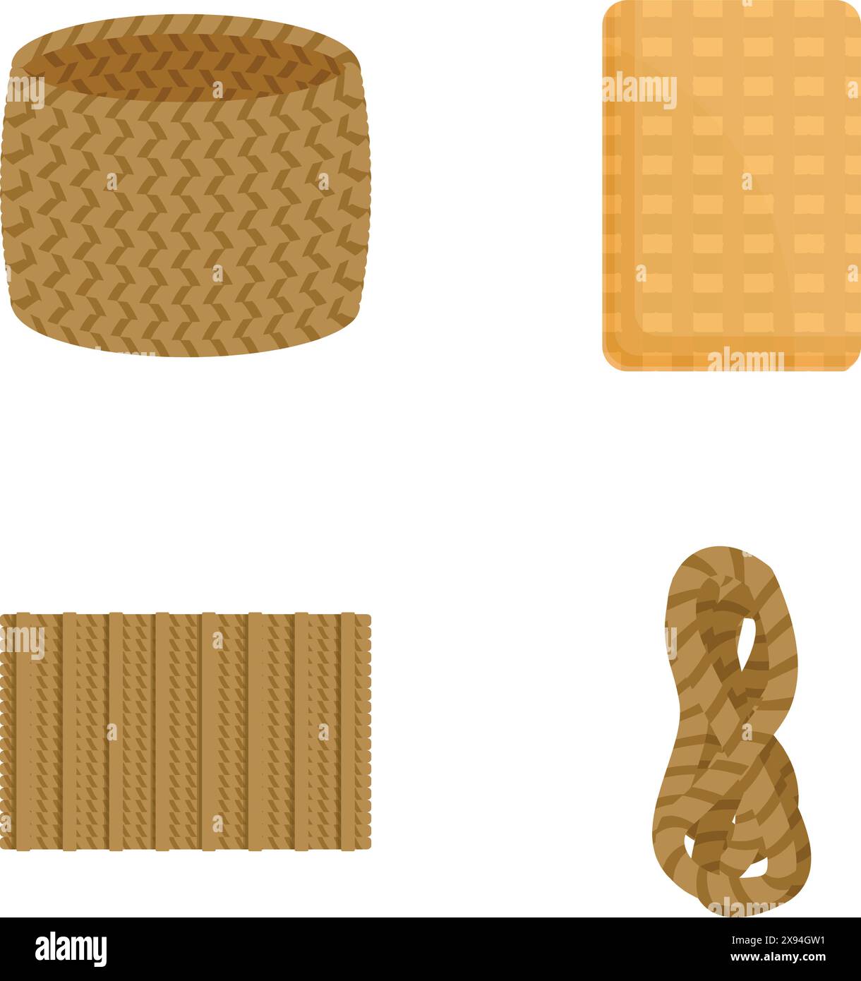 Collection of four different brown woven textures and patterns suitable ...