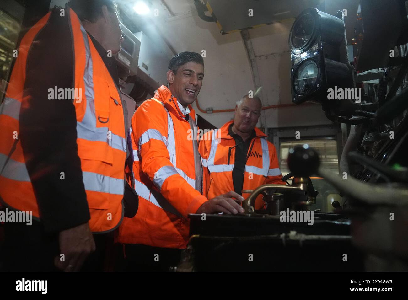 Prime Minister Rishi Sunak during his visit to the GWR railway traction ...