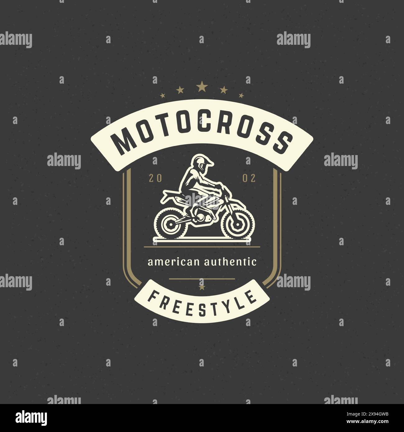 Motocross logo template vector design element vintage style for label ...