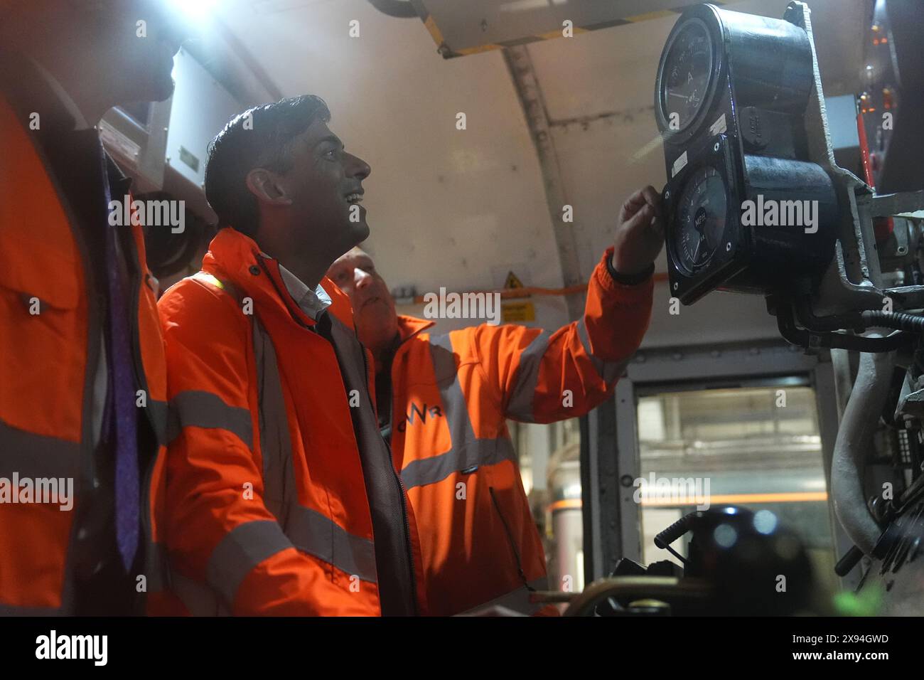 Prime Minister Rishi Sunak during his visit to the GWR railway traction ...
