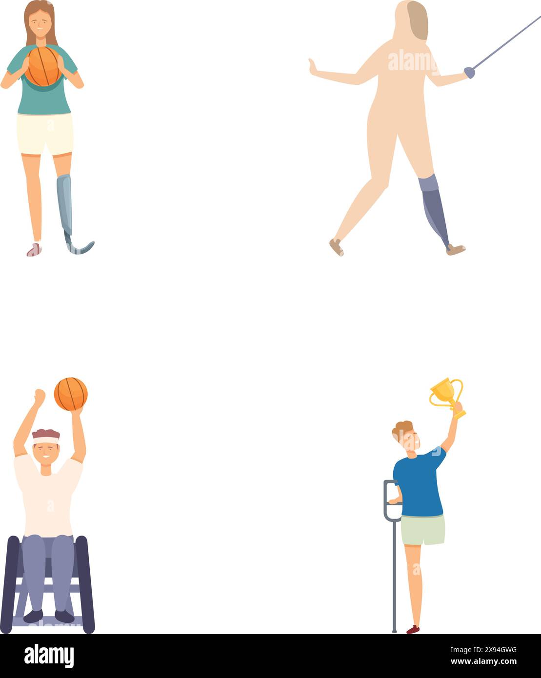 Illustration collection featuring individuals playing basketball ...