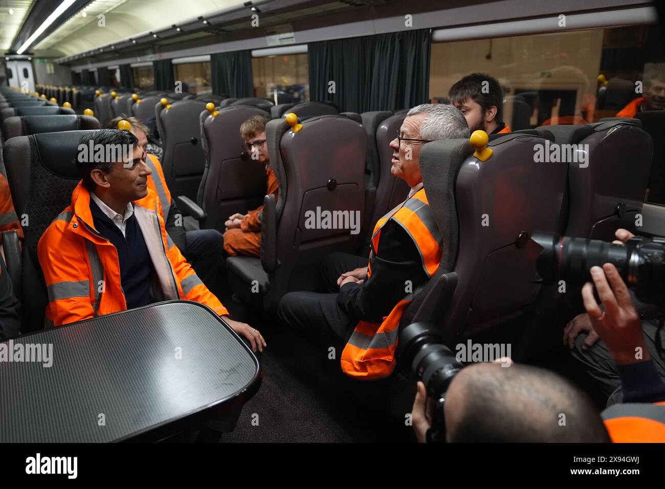 Prime Minister Rishi Sunak during his visit to the GWR railway traction ...