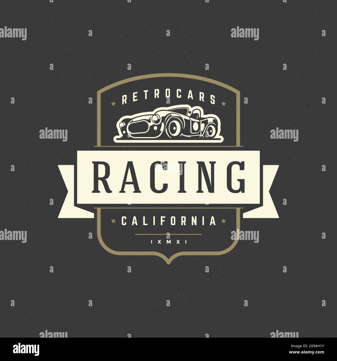 Hot rod car logo template vector design element vintage style for label ...