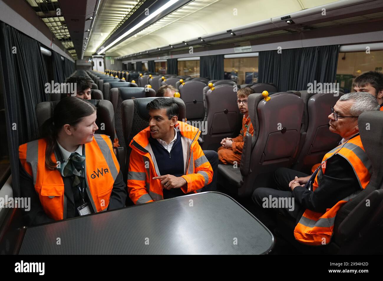 Prime Minister Rishi Sunak during his visit to the GWR railway traction ...
