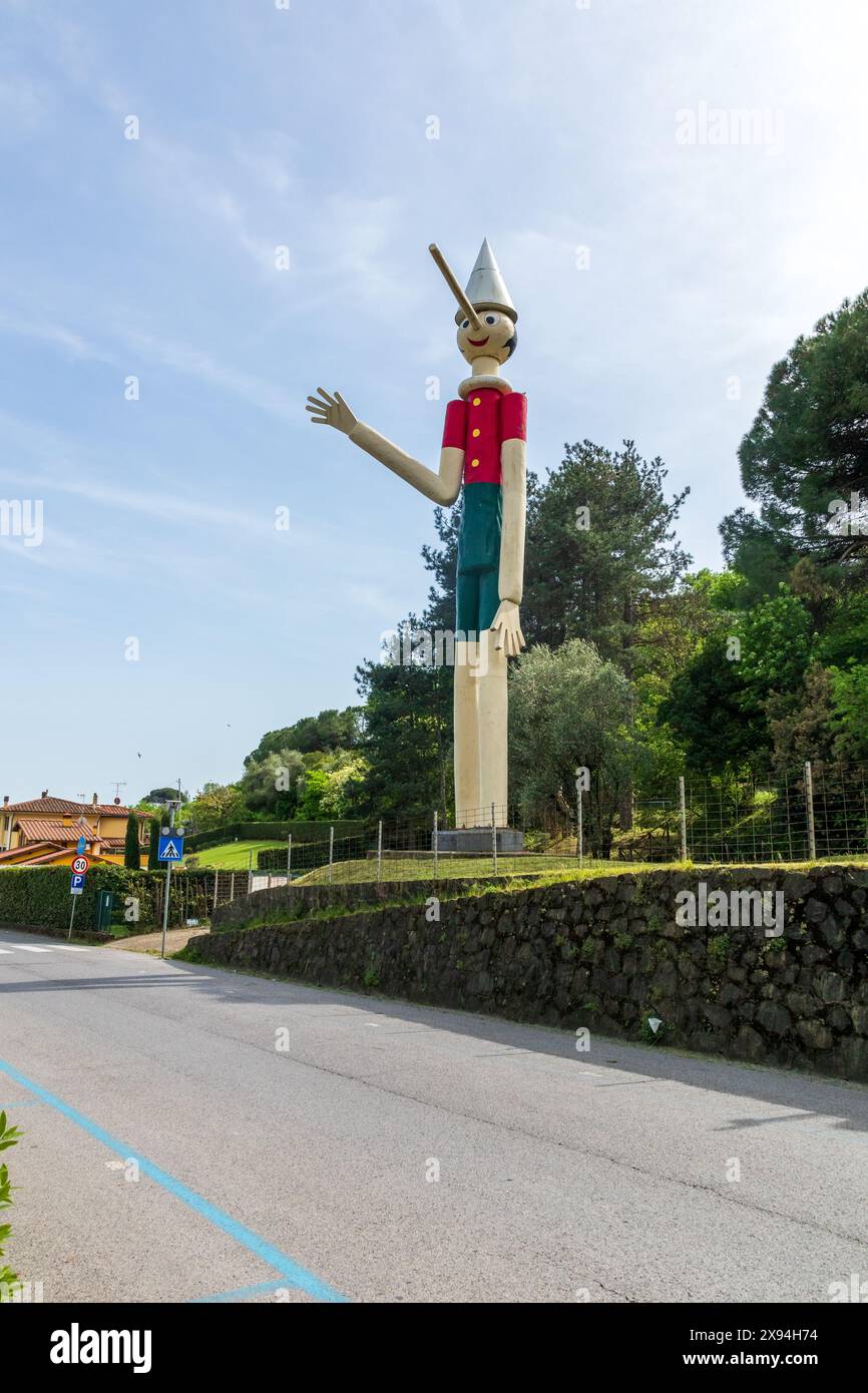 The world's tallest statue of Pinocchio in the historic medieval town ...