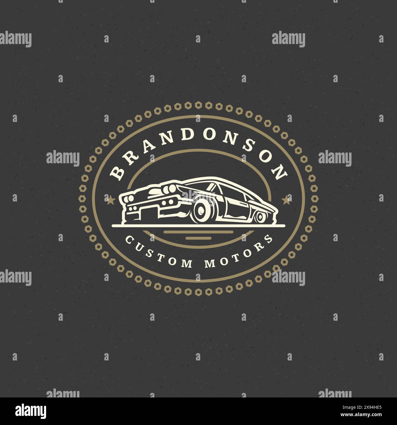 Hot rod car logo template vector design element vintage style for label ...
