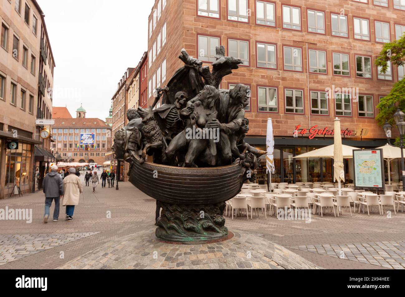NUREMBERG, GERMANY - MAY 17, 2024: Fountain of the Ship of Fools ...