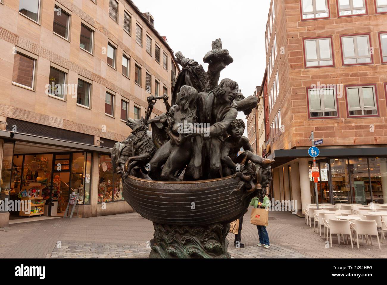 NUREMBERG, GERMANY - MAY 17, 2024: Fountain of the Ship of Fools ...