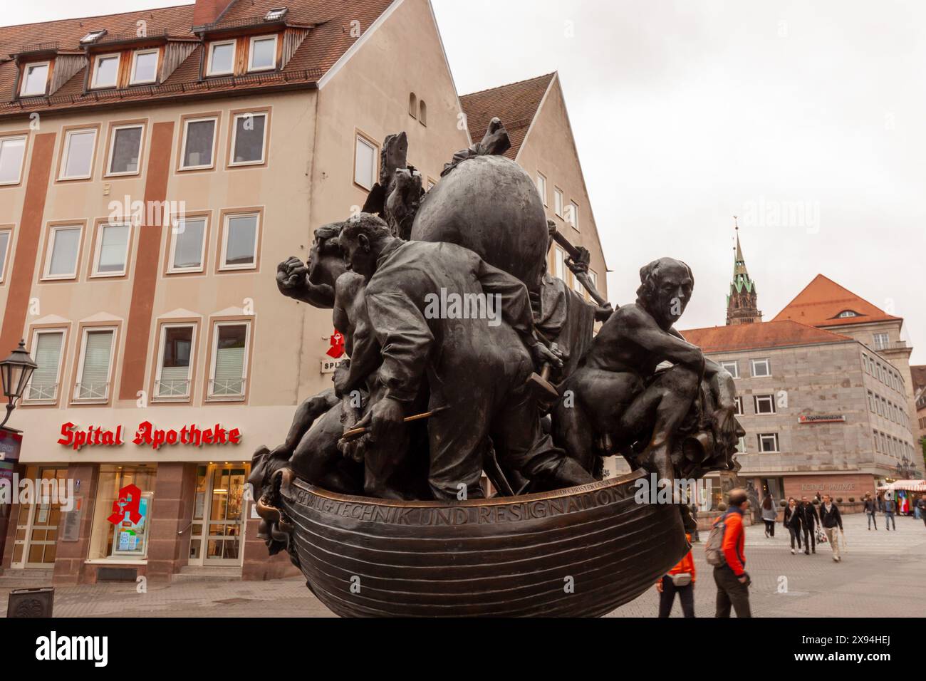 NUREMBERG, GERMANY - MAY 17, 2024: Fountain of the Ship of Fools ...