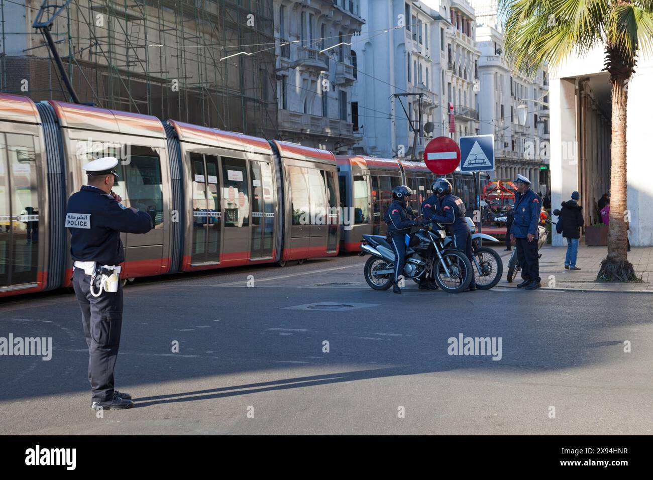Casablanca, Morocco - January 17 2018: Two police officers of the ...