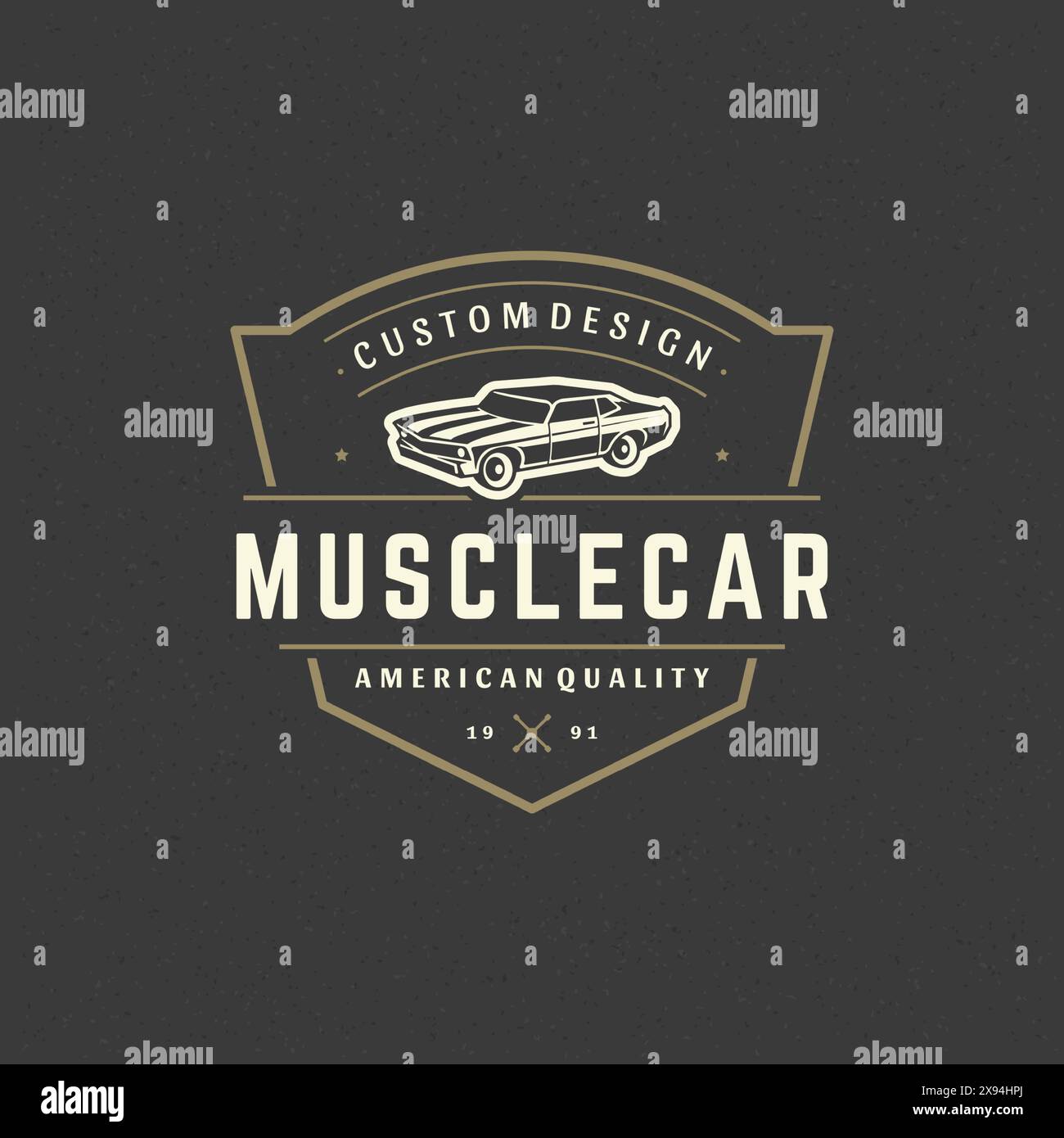 Muscle car logo template vector design element vintage style for label ...