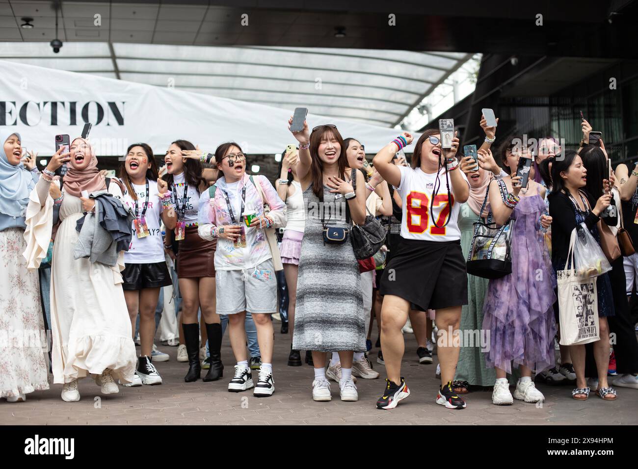 9th March 2024. Diversity group of stylish ladies fans sing loudly ...