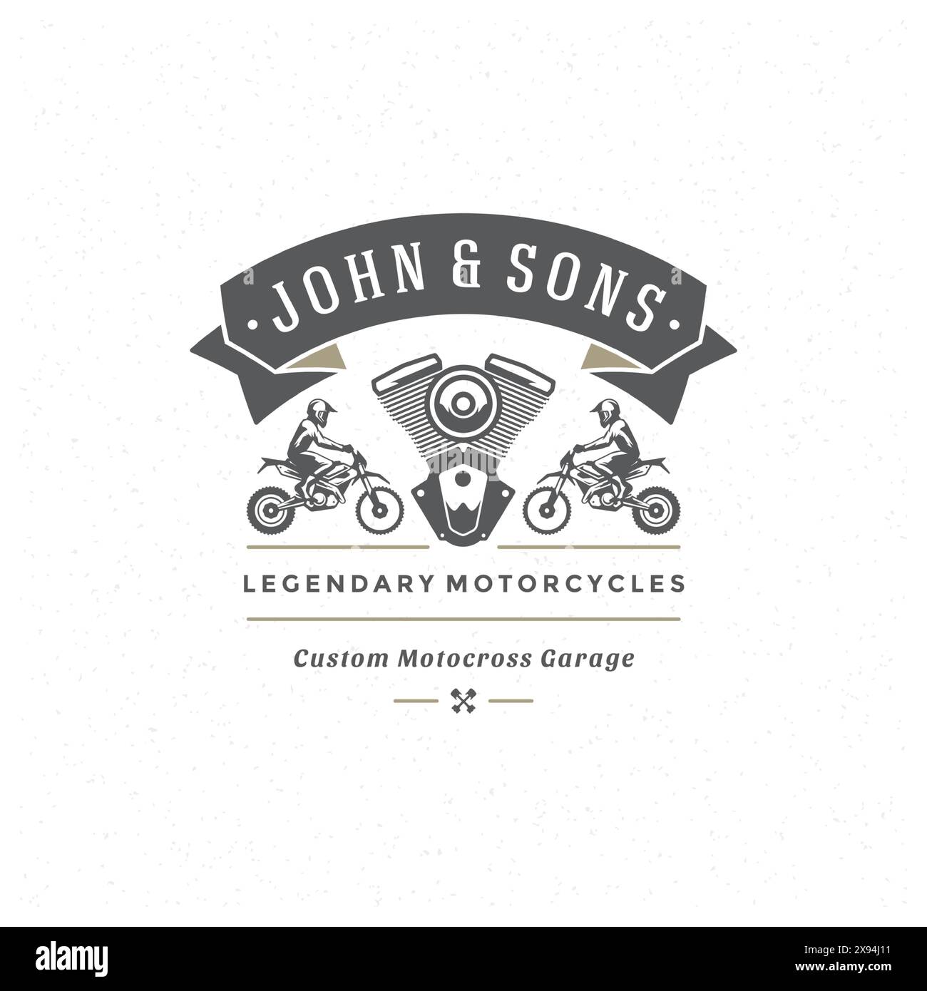 Motocross logo template vector design element vintage style for label ...
