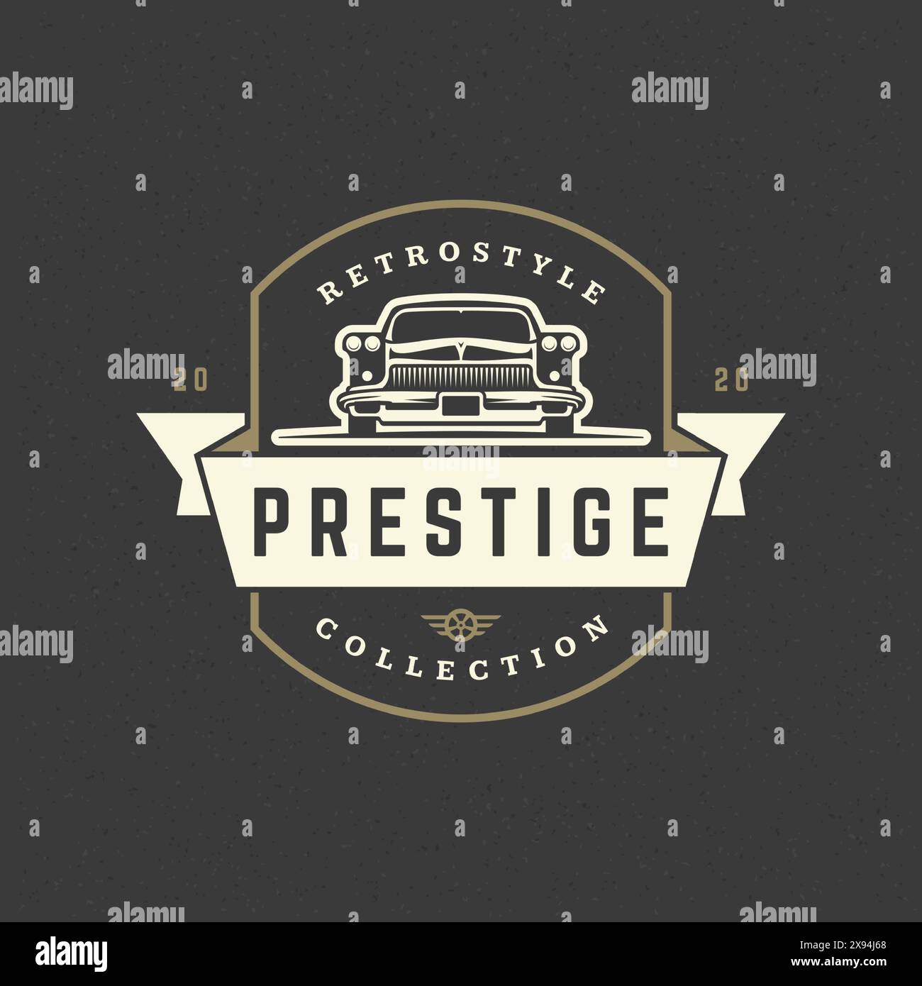 Hot rod car logo template vector design element vintage style for label ...